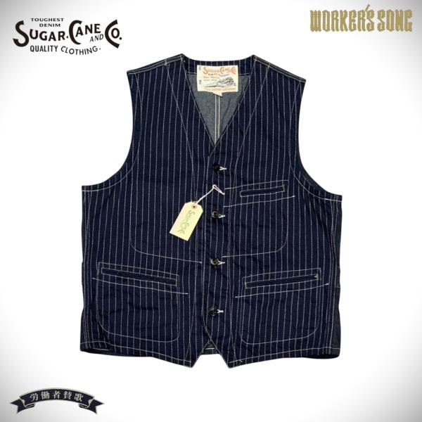 "日本の職人が仕立てた、アメリカンワークウェアの美学"<商品説明>Lot No. SC12654 / 9oz. WABASH STRIPE WORK VEST9オンスのウォバッシュストライプ生地で仕立てたワークベスト。 後身頃に...