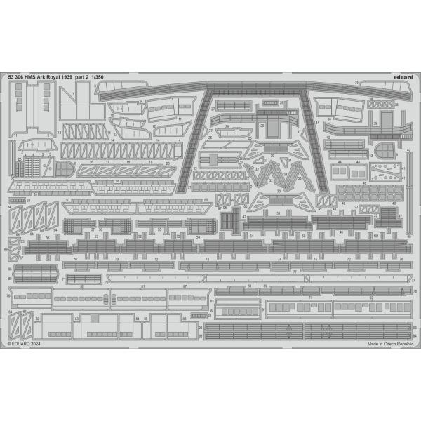 メーカー：エデュアルド縮尺：1/350商品コード：EDU53306商品名：イギリス海軍 1939年のH.M.S. Ark Royal (アーク・ロイヤル) 用エッチングパーツ Part2推奨キット：I LOVE kits＊別途推奨キットが必要です