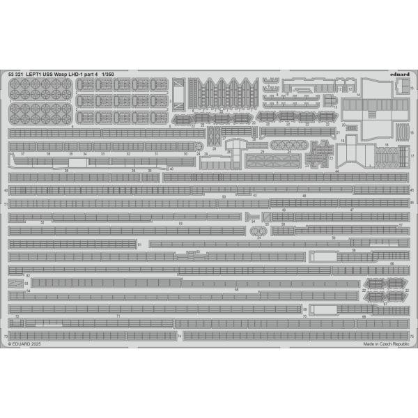 メーカー：エデュアルド縮尺：1/350商品コード：EDU53321商品名：USS Wasp LHD-1 ワスプ 用エッチングパーツ PART4(トランぺッター用)推奨キット：トランぺッター＊別途推奨キットが必要です