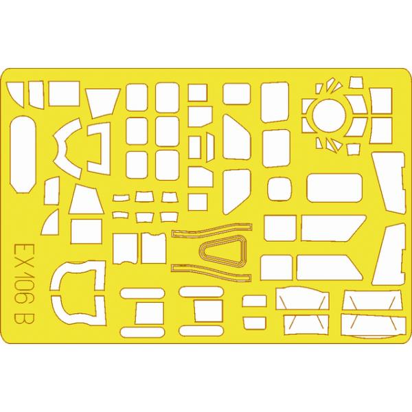 エデュアルド(EX106)1/48  B-17G用キャノピー,タイヤ塗装マスク(レベル、モノグラム用)