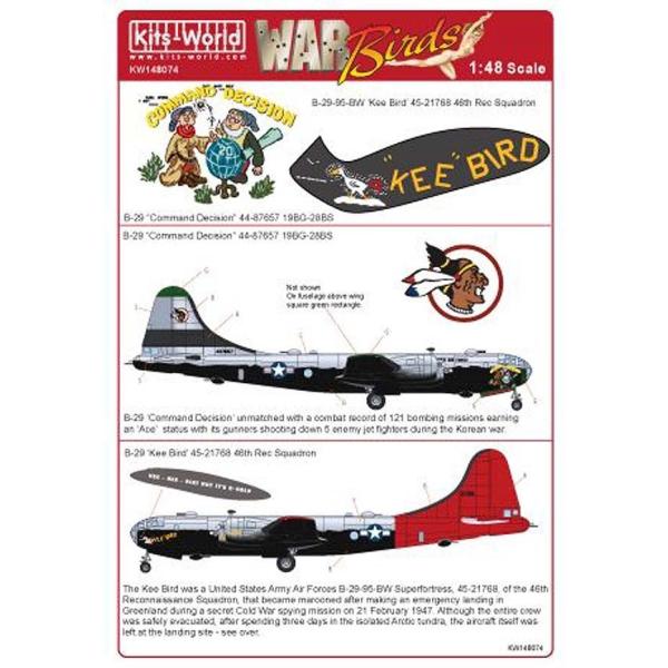 キッツワールドKW148074  1/48 B-29A 'Command Decision'他用デカール