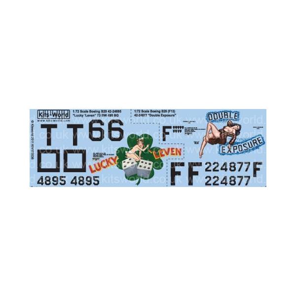 キッツワールドKW172036  1/72 Boeing B-29A Superfortress 'Lucky Leven' 他用デカール