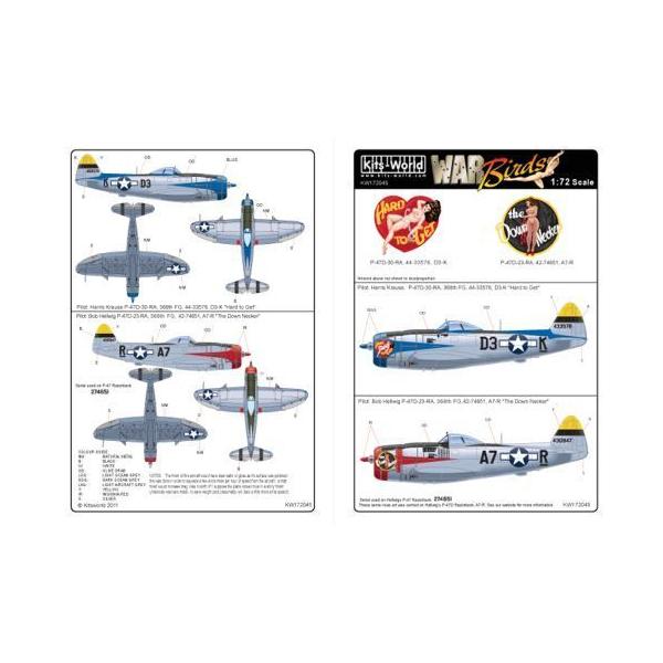 キッツワールドKW172045  1/72 Republic P-47D Thunderbolt 'Hard to Get' 他用デカール