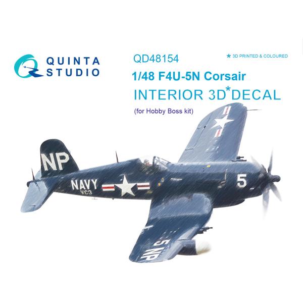 商品名：ヴォート F4U-5N コルセア 1/48用3Dデカール商品コード：QD48154縮尺：1/48メーカー：QUINTA STUDIO（クインタスタジオ）推奨キット：ホビーボス＊本体キットが必要です。