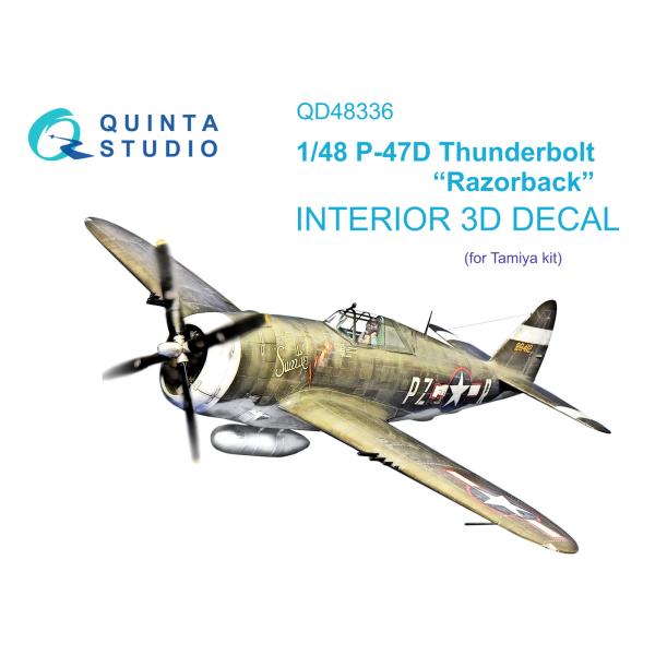 商品名：QUINTA STUDIO(QD48336)1/48 P-47D Thunderbolt 'Razorback' 用内装3Dデカール (タミヤ用)商品コード：QD48336縮尺： 1/48メーカー：QUINTA STUDIO（クイン...