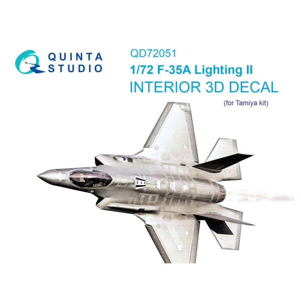 メーカー：QUINTA STUDIO（クインタスタジオ）縮尺：1/72商品コード：QD72051商品名：QUINTA STUDIO(QD72051)1/72 F-35A ライトニングII用内装3Dデカール (タミヤ用)