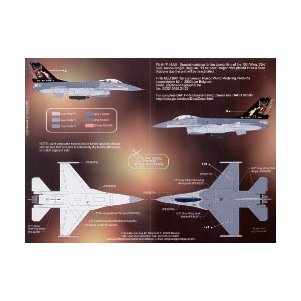 1/32 F-16A ベルギー空軍　'I'll Be Back'用デカール