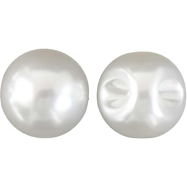 ●【サイズ】パールの直径約20mm【数 量】6個●【材 質】樹脂製●【カラー】ホワイト（ツヤあり）●【用途】手芸、デコレーション用に！ニット、ワンピース、カーディガン、ブラウス、靴下・手袋などの小物におすすめです。●【特 徴】背面に糸通し用...