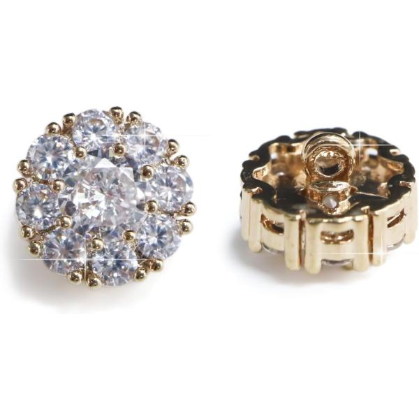 ●【サイズ】ラインストーンの直径約10mm　【数 量】5個●【材 質】ガラス製、金属製●【カラー】ゴールド●【用途】手芸、デコレーション用に！ワンピース、カーディガン、ブラウスから、靴下・手袋などの小物におすすめです。●【特 徴】お手持ちの...