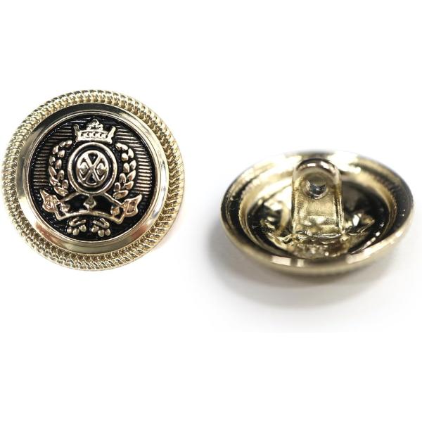 ●【サイズ】直径約20mm　【数量】10個●【ボタンの形】足つきボタン　【材質】金属製●【カラー】ゴールド●【用途】縫い糸が目立ちにくい、足つきのメタルボタンです。ボタンの取れてしまったスーツやブレザーボタンとして。●お手持ちの衣類の首元、...