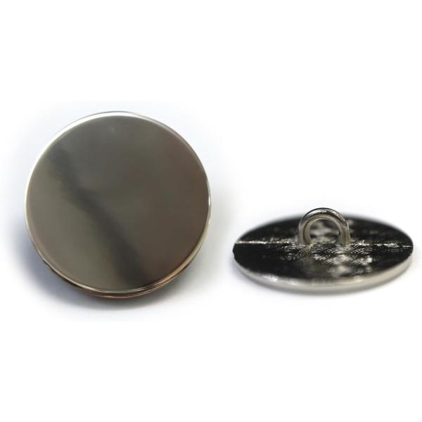 ●【サイズ】直径約20mm 【数量】10個 【一粒の重さ】約3.6g●【ボタンの形】フラットボタン　足つき　【材質】金属製●【カラー】シルバー　鏡面仕上げ●【特 徴】金属特有の光沢があります。●【用途】お手持ちの衣類のイメージチェンジや、ボ...
