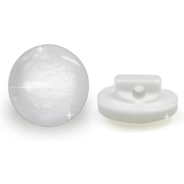 ●【サイズ】直径約11mm　【数量】10個　【1粒の重さ】約0.3g●【ボタンの形】フラットボタン 足つき 【材質】樹脂●【カラー】ホワイト●【特徴】ラメ入りのフラットボタンです。縫い糸が目立ちにくい足つきです。●【用途】ブラウス・シャツボ...