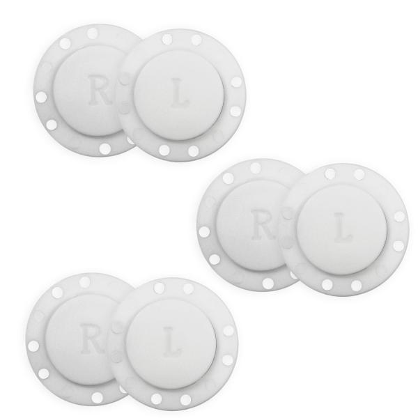 ●【サイズ】直径約22mm 【1組の厚み】約8.2mm 【1組の重さ】約5.7g●【数量】3組入り（R・Lパーツで1組） 【材質】樹脂・磁石●【カラー】ホワイト●【特徴】強力な磁気でくっつくので、簡単に留められるマグネットボタンです。打ち具...