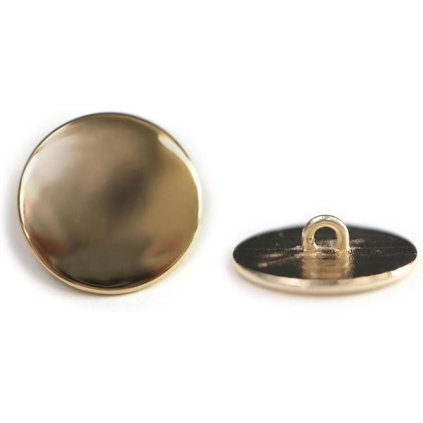 ●【サイズ】直径約23mm　【数量】8個　【一粒の重さ】約4.8g●【ボタンの形】フラットボタン　足つき　【材質】金属製●【カラー】ゴールド　鏡面仕上げ●【特 徴】金属特有の光沢があります。●【用途】お手持ちの衣類のイメージチェンジや、ボタ...
