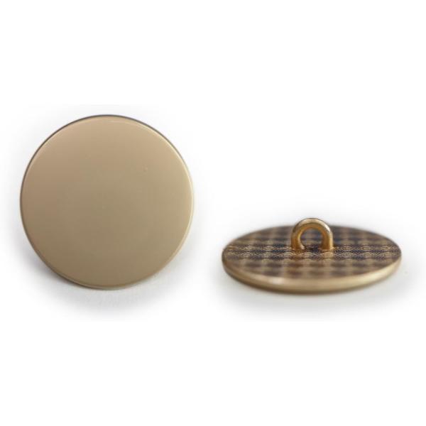 ●【サイズ】直径約25mm　【数量】6個　【一粒の重さ】約5.3g●【ボタンの形】フラットボタン　足つき　【材質】金属製●【カラー】ゴールド　ツヤなし●【特 徴】金属特有のツヤを抑えた、普段使いしやすいボタンです。●【用途】お手持ちの衣類の...
