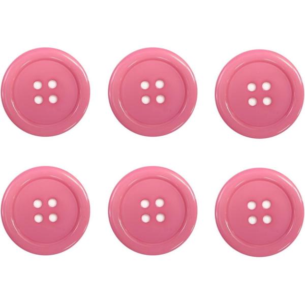 ●【サイズ】直径30mm 【1粒の厚み】約3.2mm 【1粒の重さ】約2.3g 【数量】6個●【ボタンの形】四つ穴ボタン 【材質】樹脂●【カラー】ピンク●【特徴】ツヤありのカラーボタンです。両面ピンク色のシンプルなデザインです。●【用途】お...
