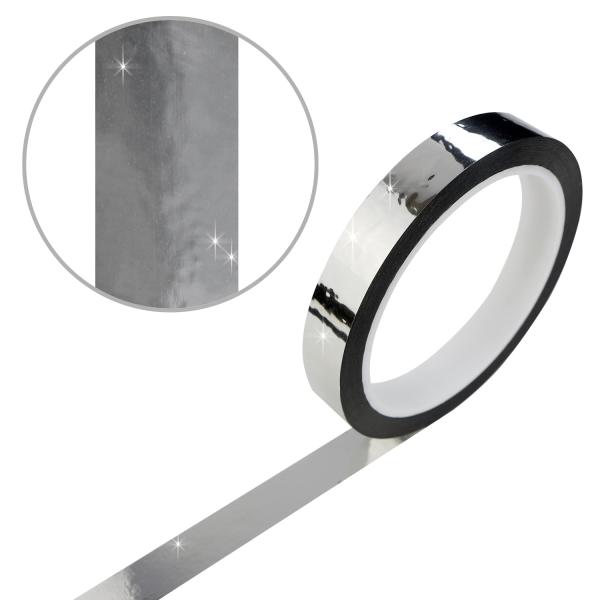 ●【サイズ】約15mm×50m　　内径：77mm●【材　質】BOPP（粘着あり）　　【カラー】銀 シルバー（光沢）●【特　徴】鏡のような反射が美しいメッキテープです。●裏面に粘着のあるタイプなので、簡単にデコレーション・ラッピングなどを楽し...