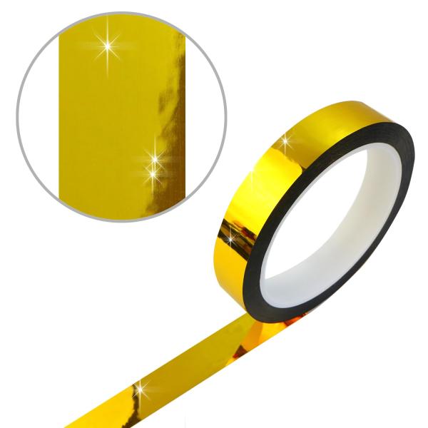 ●【サイズ】約18mm×50m　　内径：77mm●【材　質】BOPP（粘着あり）　　【カラー】金 ゴールド（光沢）●【特　徴】鏡のような反射が美しいメッキテープです。●裏面に粘着のあるタイプなので、簡単にデコレーション・ラッピングなどを楽し...