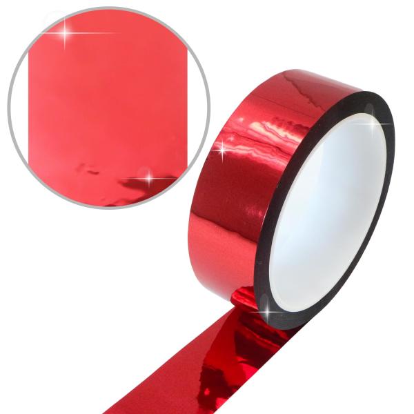 ●【サイズ】約30mm×50m　　内径：約77mm●【材　質】BOPP（粘着あり）　　【カラー】レッド（光沢）●【特　徴】鏡のような反射が美しいメッキテープです。●裏面に粘着のあるタイプなので、簡単にデコレーション・ラッピングなどを楽しむこ...