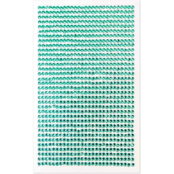 ●【サイズ】一粒の直径3mm（全体の大きさ：ヨコ85xタテ130mm）●【材　質】アクリル製　【数　量】1枚（1シート 918粒入）●【カラー】ターコイズブルー●【特　徴】ラインストーン（ラインシール）ジュエリータイプ（小） デコレーション...