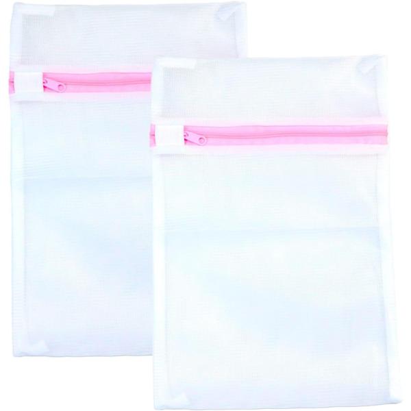 ●【サイズ】横約20cm×縦約30cm（Aタイプ）●【材　質】ポリエステル●【内容量】2枚●【カラー】メッシュ部：白 ファスナー部：ピンク●【特　徴】洗濯物の絡まりや、衣類への糸くず付着を防ぐ非常に使い勝手の良い洗濯ネットです。ファスナーを...