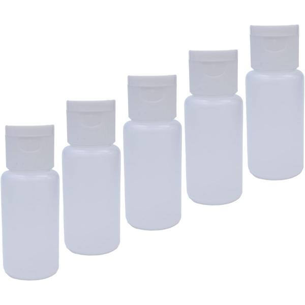 ●【サイズ】縦約65mm x 直径約25mm●【材質】本体：PET、蓋：PP【容量】20ml●【数量】5本●【カラー】白色（ホワイト）●【特徴】小分けや持ち運びに便利なプラスチック製のミニボトルです。お出かけや旅行、出張時に化粧水、シャンプ...