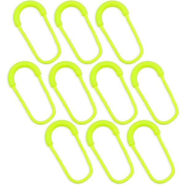 【サイズ】約30x60mm（持ち手厚さ:約5mm、ロープ厚さ:約2mm ）【材質】プラスチック【数量】10個入り【カラー】ネオンイエロー【用途】ジッパーのリングに結ぶだけで、簡単に取り付け可能なジッパータブです。ポーチやリュックの開閉補助に...