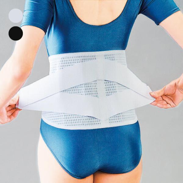 ワイドなダブルベルトで立ち座りがグンと楽に。●色/ホワイト、ブラック●サイズ/S、M、L、LL、3L、4L、5L、6L、7L●素材/本体:ポリエステル・ナイロン、腰椎板:ポリプロピレン樹脂、腰椎板用ポケット部：合成皮革●備考/手洗いOK！●...