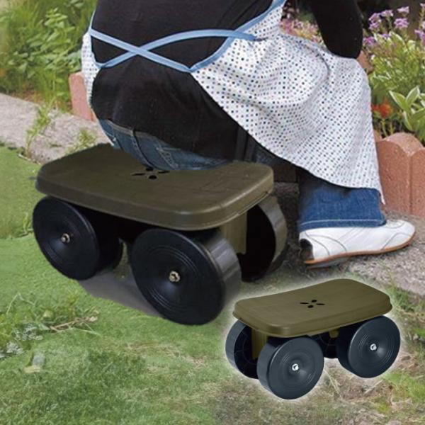 座ったまま移動ができる楽々園芸用カート。農作業、草取り等楽々。長時間のガーデニングや農業での腰痛対策に。座ったまま移動ができるので足腰の負担が軽減できます。移動がスムーズな車輪付き。つら〜い中腰での作業が楽ちんに。●サイズ/約幅34×奥行2...