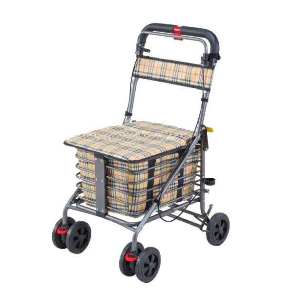 ●サイズ/約幅48.5×丈56×高さ87〜93cm、畳み時サイズ：縦48.5?横32?高さ96〜103cm、座面サイズ：約39?47cm、、前輪：直径約14cm・ホイールベース約11.5cm・幅2.5cm、後輪：直径約17cm・ホイールベー...