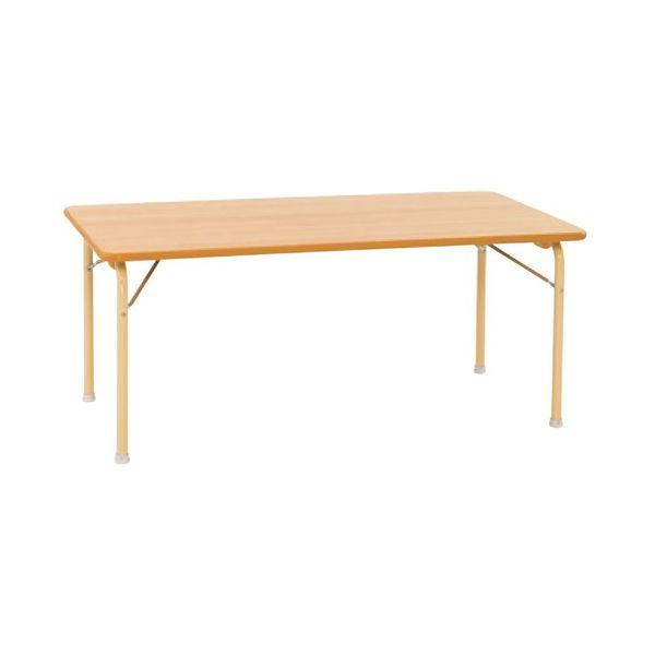 木製の風合いをもった軽量の抗菌メラミンを使用した折りたたみテーブルです。