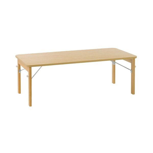 天板はメラミン化粧合板で、キズが付きにくく、丈夫なテーブルです。裏面テーブルグリップ付。