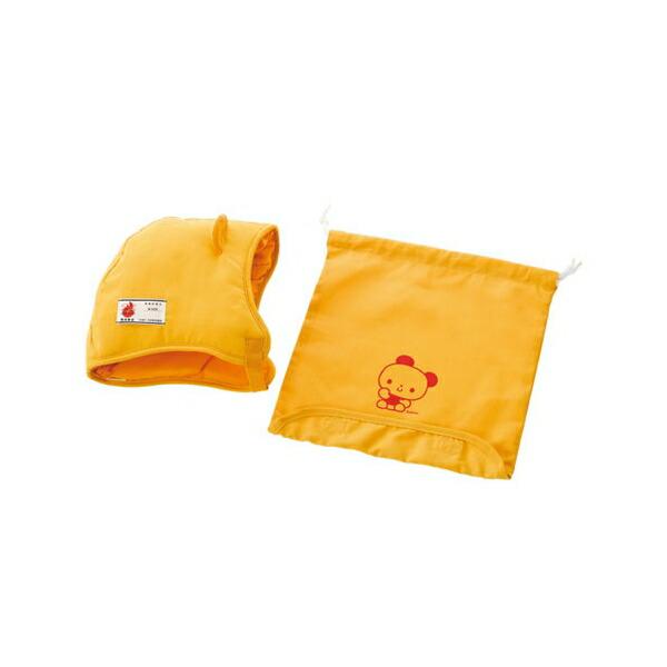 柔らかく、ぴったりとかぶれる帽子型です。日頃の訓練でもしっかりかぶれるよう、子どもがかぶりたくなるくまさんの形です。頭頂部に名まえ欄があるので一目で確認ができます。