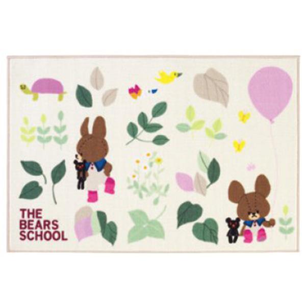 ジャッキーとフレンズが描かれたマットです。どこにでも馴染むナチュラルな色合いで、玄関やお部屋を明るく彩ります。へたりにくいナイロンを使用しており、洗濯機で洗うことができます。