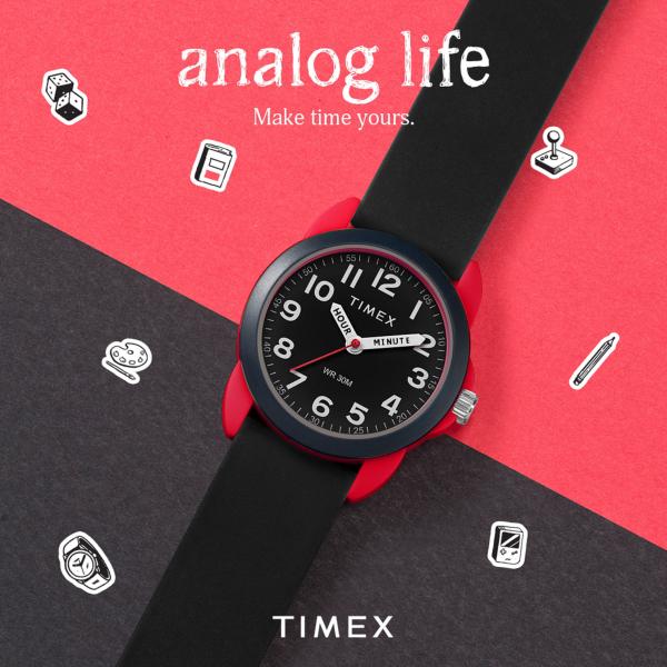 【発売日：2025年03月21日】■ブランド■ブランド：TIMEX / タイメックス型番：TW2W91900モデル：キッズ アナログ■カラー■文字盤カラー：ブラック■素材■ケース素材：レジンベルト素材：シリコン■スペック■ガラス素材：アクリ...