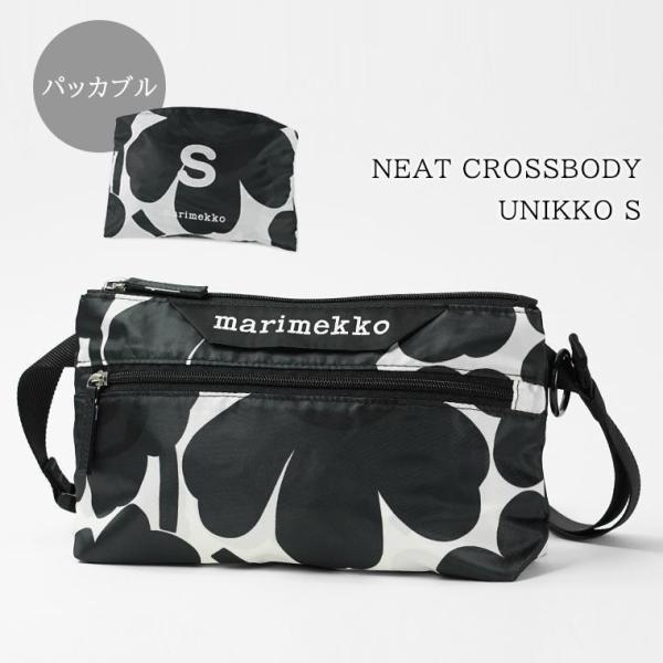 マリメッコ marimekko レディース メンズ ショルダーバッグ NEAT CROSSBODY UNIKKO S 095250 ダークグレー オフホワイト 919 ニート クロスボディ ウニッコ S バッグ 小物 誕生日Item Dat...