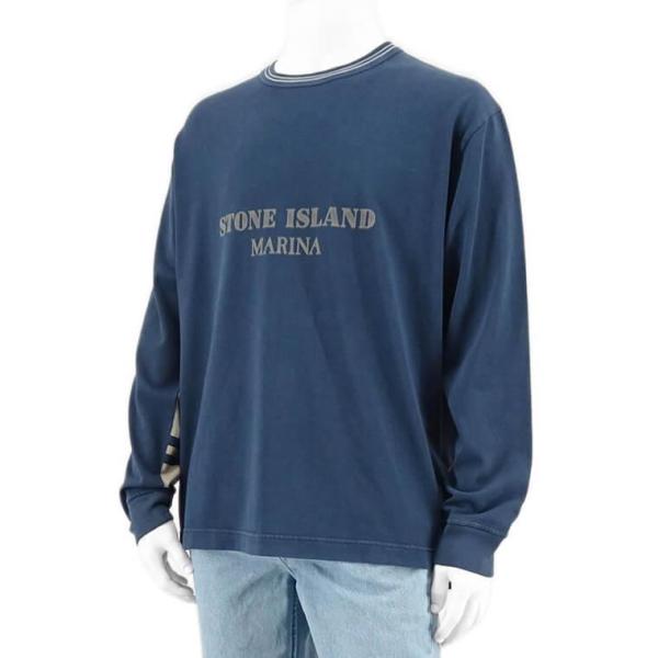 ストーンアイランド STONE ISLAND メンズ 長袖Tシャツ 8015206X4 ROYAL BLUE ロイヤルブルー V0127 ロンT カットソー クルーネック 長袖 ロゴ プリントItem Dataブランド：STONE ISLA...