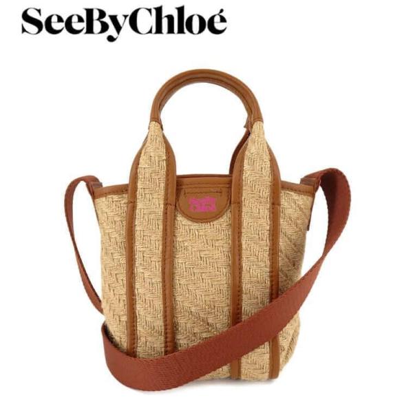 シーバイクロエ See By Chloe レディース トートバッグ LAETIZIA MINI CROSS BODY TOTE CHS23USB68D31 CARAMELLO ブラウン 242 レティシア ミニ クロスボディトートバッグ シ...