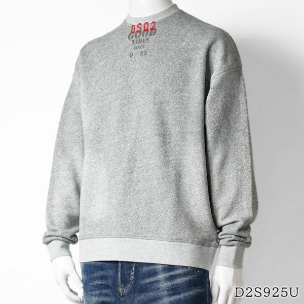 ディースクエアード DSQUARED2 KIDS キッズ スウェットシャツ D2S925U DQ3008 D0AF6 グレー DQ902 トレーナー スウェット 長袖 クルーネック LOOSE FIT ルーズフィット 刺繍 刺しゅう ダメー...