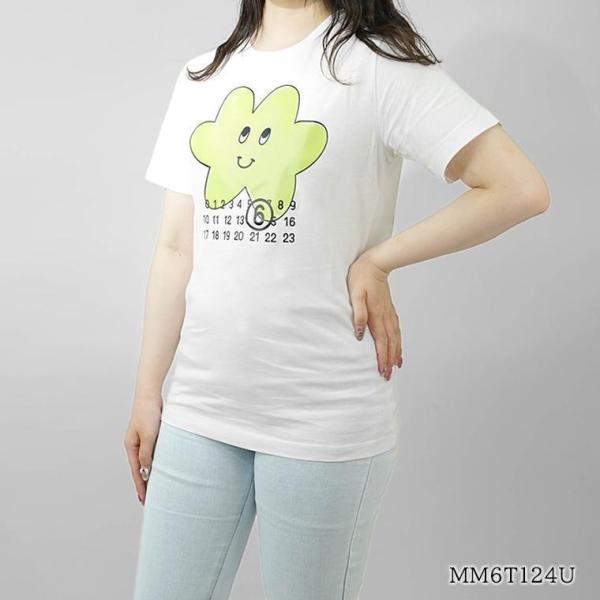 エムエムシックス メゾンマルジェラ MM6 Maison Margiela KIDS キッズ Tシャツ MM6T124U M60805 MM04I ホワイト M6100 半袖 カットソー クルーネック ロゴ プリント ガールズ レディース ...