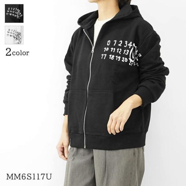 エムエムシックス メゾンマルジェラ MM6 Maison Margiela KIDS キッズ ジップアップパーカー MM6S117U M60872 MM02X ブラック M6900 ホワイト M6100 ジップパーカー フーディー シングル...