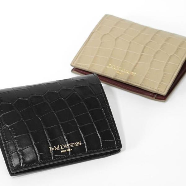 ジェイアンドエムデヴィッドソン J&amp;M DAVIDSON レディース 2つ折り財布 EMBOSSED CROC BI FOLD WALLET SBFW 0XX ECXX BLACK ブラック 999G 0BC ECXX WARM T...