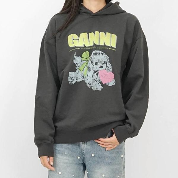 ガニー GANNI レディース パーカー T4360 PHANTOM チャコールグレー 252 プルオーバー フーディー スウェット 長袖 ウォッシュ加工Item Dataブランド：GANNI（ガニー）アイテム：パーカー品番：T4360カラ...