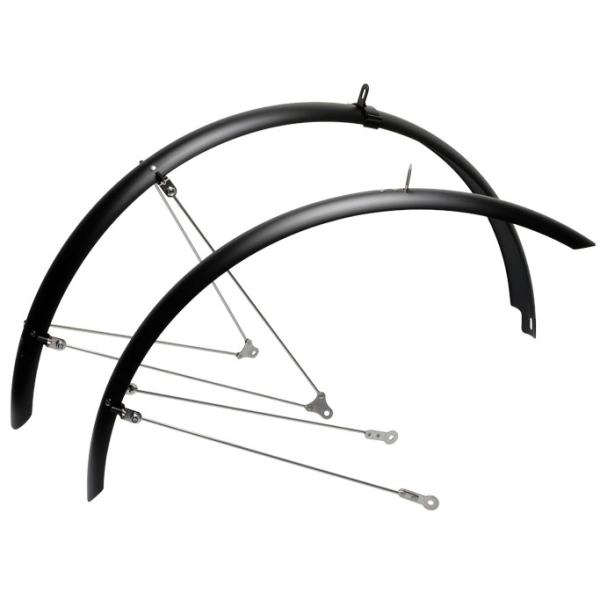 沖縄県への発送に送料無料は適用されません。購入金額に関わらず通常送料に別途加算されます。  ディズナ クロスフェンダー マットブラック 700×35-42C 丈夫で42Cタイヤまで装着可能  折れにくい丈夫な復元力のある素材  太めのタイヤ...