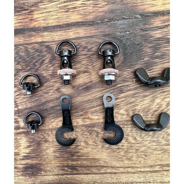 グラベルフェンダーの着脱の際に工具を使用しないで輪行するためのアダプターセット  フェンダーに付属のねじの着脱には工具が必要ですが、このアダプターにすることで手で簡単に着脱できるようになります。 昔のランドナー、キャンピングのフェンダーなど...