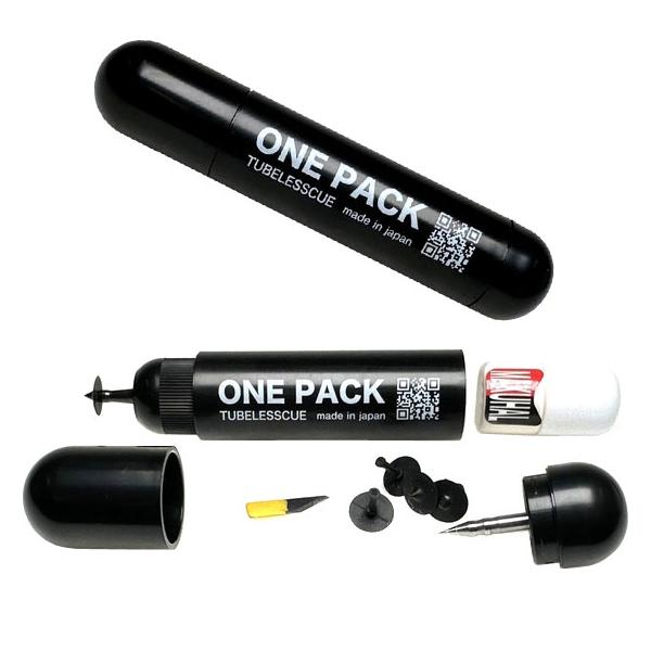 チューブレスタイヤ修理キット　携帯に便利なタイプ  あらかじめマクハルで施工されたチューブレスレディタイヤ専用です。他社製シーラントが注入済みのチューブレスレディタイヤには使用できません。 タイヤを外さずパンク修理できます。 柔らかいゴムパ...