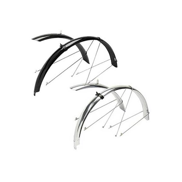 ※沖縄県への発送に送料無料は適用されません。購入金額に関わらず通常送料に別途加算されます。26/27.5×2.125までの太径タイヤに対応した、樹脂製の前後フルフェンダーセット。 26や27.5ビーチクルーザーに最適です。  ポリカーボネー...