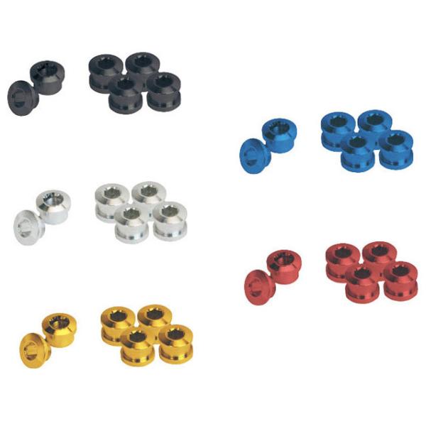 ※沖縄県への発送に送料無料は適用されません。購入金額に関わらず通常送料に別途加算されます。美しいアルマイト仕上げのチェーンリング ボルト/ナット セットです。 同色5個セット  アルミ合金  商品のカラー・サイズについて 商品のカラーはディ...