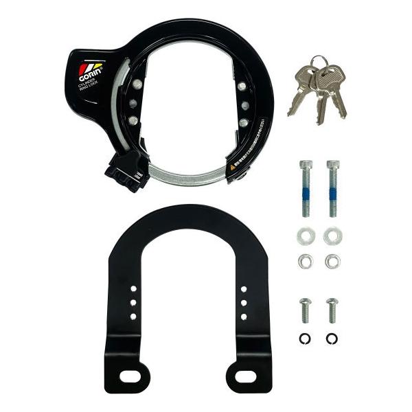 クロスバイクなどで採用されているVブレーキ/カンチブレーキ台座に取り付けが可能なブラケット付きタイプ。 自転車とヘルメットを同時にロック。 ヘルメットホルダーに掛けて施錠するだけの簡単操作！ MTB、ATBのカンチブレーキ及びVブレーキに取...