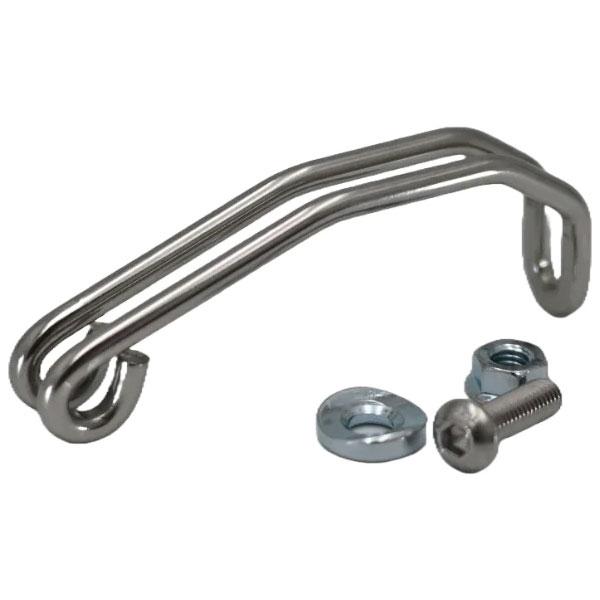 BROMPTON専用のフロントライト用ステー。通常のステーよりもリーチが長く湾曲しています BROMPTON装着時にフロントバッグや他の箇所に干渉しない長さとカーブです。 フロントリムブレーキに挟みこむことで固定できます。純正品のフロントリ...